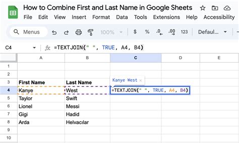 How To Combine First And Last Names In Google Sheets