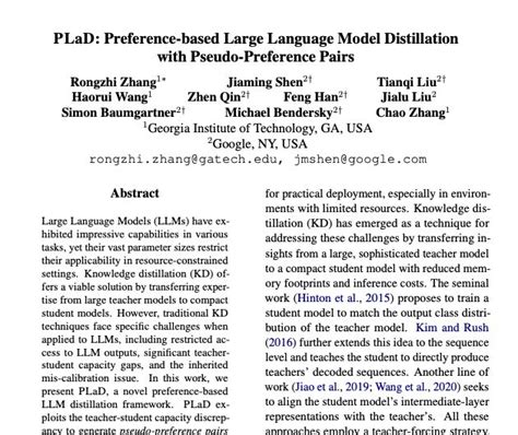 Ahsen Khaliq On Linkedin Plad Preference Based Large Language Model Distillation With