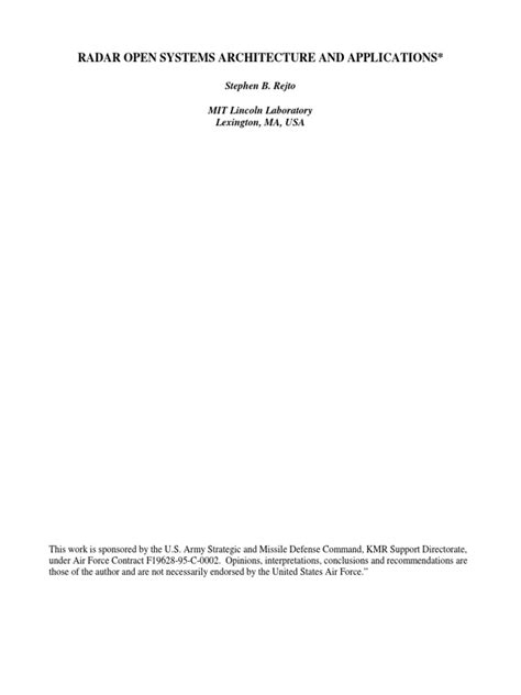 Radar Systems Architecture Pdf Radar Transmitter