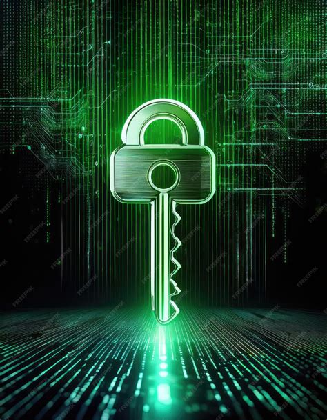 Digital Key And Lock Symbol Premium Ai Generated Image