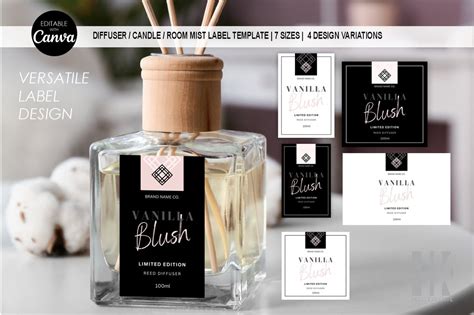 Reed Diffuser Label Template Editable Product Label Template Diy Reed Diffuser Label Template Editable Product Label Template Diy