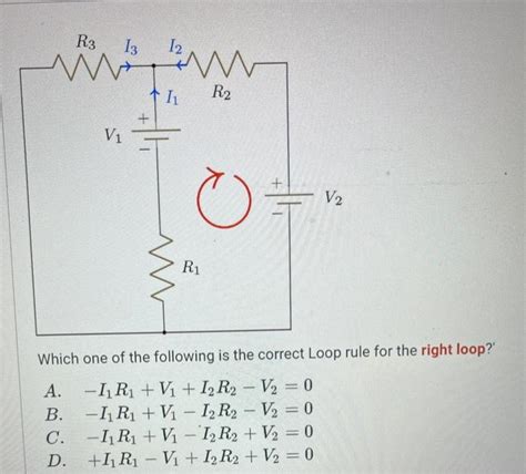 Solved Which One Of The Following Is The Correct Loop Rule