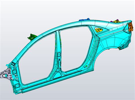 车身侧围总成设计三维 CATIA V5R21 模型图纸下载 懒石网