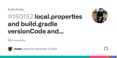 local properties and build gradle versioncode and versionname problem · issue 160152 · flutter