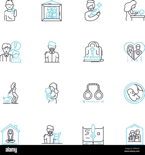 Brotherhood Linear Icons Set Unity Loyalty Trust Companionship Community Support Bond