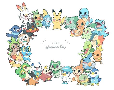 Pikachu Rowlet Piplup Oshawott Scorbunny And 23 More Pokemon And 1 More Drawn By Teru