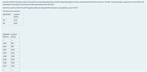 Solved Parameters On The Stack 1 ﻿and Removes Those
