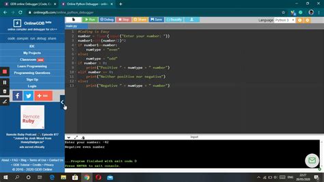 Identifying Whether A Number Is Even Or Odd And Whether It Is Positive Or Negative Using Python