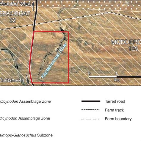 Map Of The Type Locality Of The Eodicynodon Assemblage Zone On The Farm