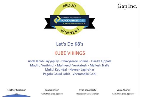Bhavya Sree On Linkedin Gapinchackathon Hackathon2022 Gapinchackathon Wearegapinc Kubevikings