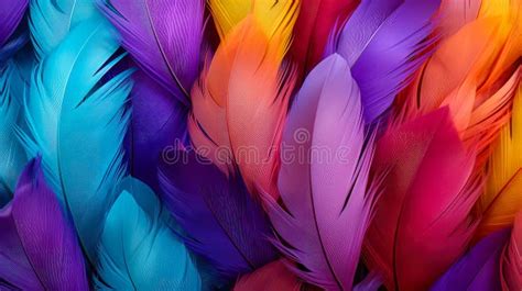 Close Up Background Of A Rainbow Colour Feathers Stock Illustration Illustration Of Plume