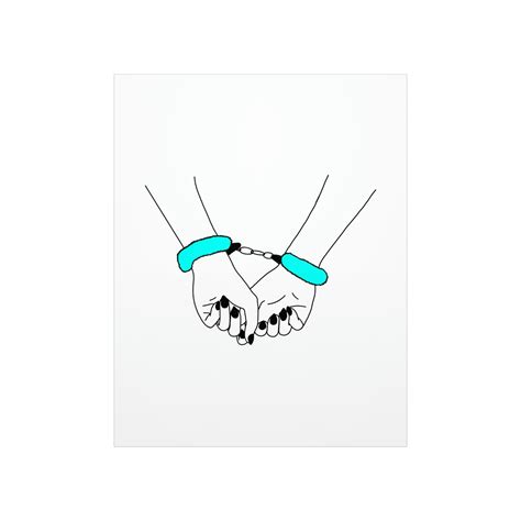 Cuffed Bondage Woman Sexy Fuzzy Cuffs Line Art Matte Print 11x 14 Etsy