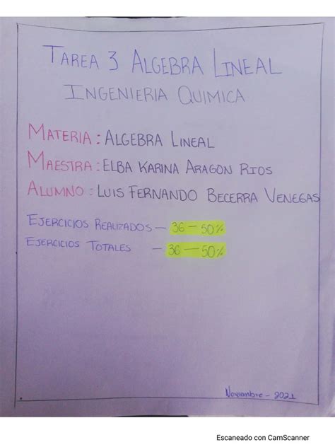 Tarea 3 Álgebra Lineal Pdf