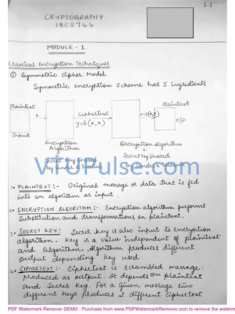Cryptography Module1 Notes Vtupulse Pdf