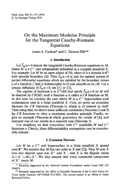 PDF On The Maximum Modulus Principle For The Tangential Cauchy Riemann Equations DOKUMEN TIPS