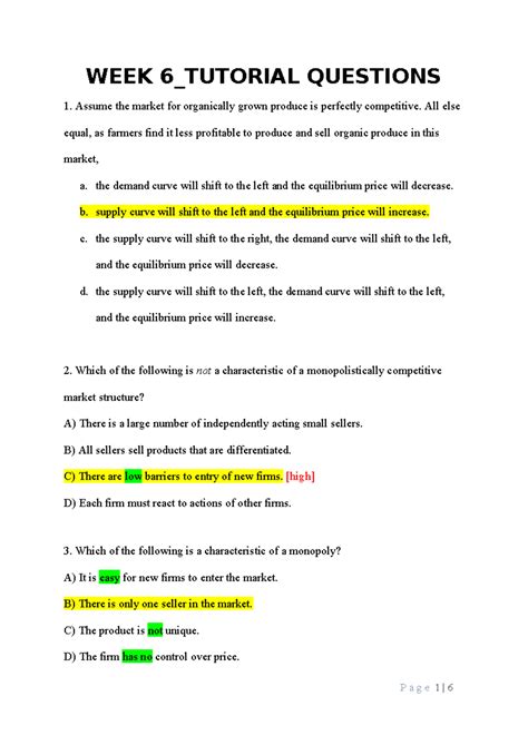 eco week 6 tutorial solution week 6 tutorial questions 1 assume the