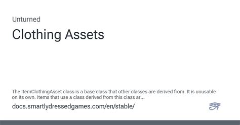 Clothing Assets — Unturned 3 X Documentation