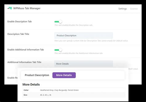 Home WPMozo Tab Manager For WooCommerce