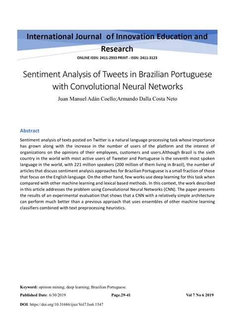 Pdf Sentiment Analysis Of Tweets In Brazilian Portuguese With
