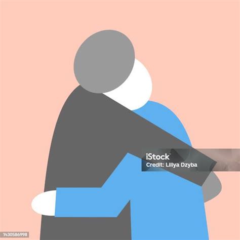 포옹하는 사람들 평면 스타일의 정사각형 그림 개념 이별 회의 포옹 공유 개념에 대한 스톡 벡터 아트 및 기타 이미지 공유 개념 문제 가족 Istock