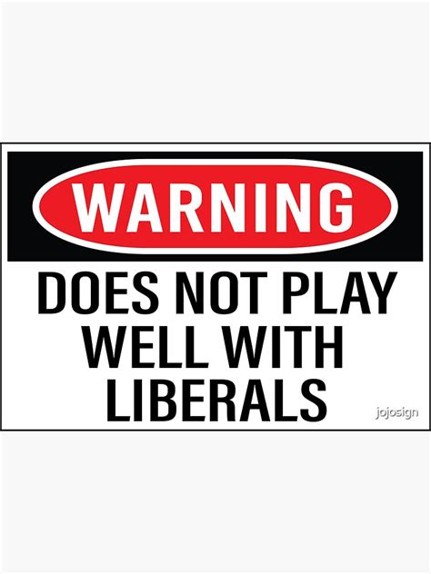 Warning Does Not Play Well With Liberals Funny Conservative Sticker