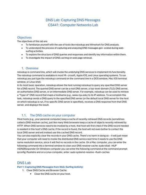 Lab 4 Capturing Dns Messages Pdf Domain Name System Port Computer Networking
