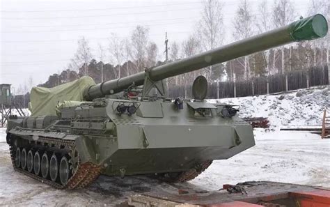 Russian 2s7m Malka Self Propelled 203mm Howitzer Able To Hit Enemy In Bunker