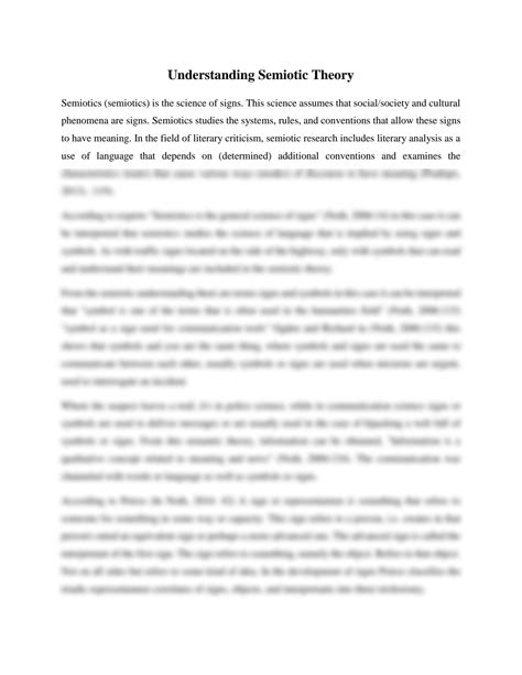 Solution Understanding Semiotic Theory Studypool