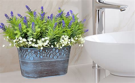 Artificial Flowers Lavender Arrangement In Rustic