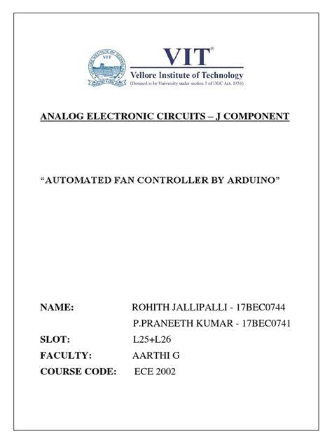 Aec Automated Fan Controller By Arduino Pdf Arduino Electronic