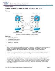 CCNPv SWITCH Lab VLAN TRUNK VTP STUDENT CCNPv SWITCH Chapter Lab Static VLANS