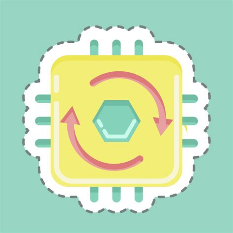 Sticker Line Cut Temporal Cycle Consistency Related To Machine Learning Symbol Simple Design