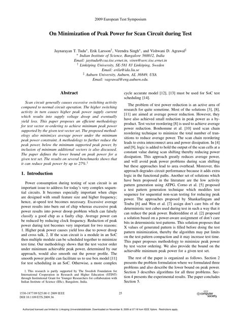 Pdf On Minimization Of Peak Power For Scan Circuit During Test
