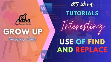 How To Use Find And Replace Option In Ms Word Ms Word Tips And Tricks Grow Up Youtube