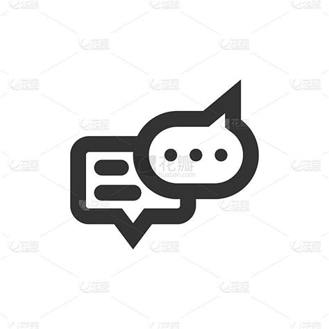 聊天语音气泡和对话框气球线条风格矢量图标