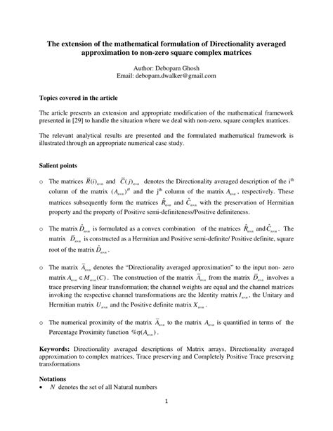 Pdf The Extension Of The Mathematical Formulation Of Directionality Averaged Approximation To