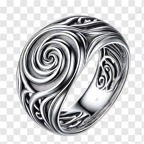 복잡한 소용돌이 패턴과 질감 있는 디테일이 돋보이는 실버 링 은 반지 뒤얽힌 Png 일러스트 및 이미지 에 대한 무료 다운로드 Pngtree