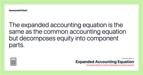 Expanded Accounting Equation Awesomefintech Blog