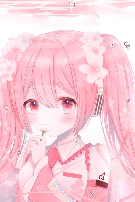 Милые картинки аниме розовые