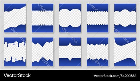 Abstract Curve Lines Wave Frame For Web Page Set Vector Image