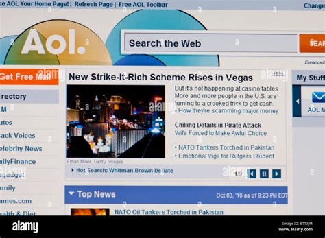AOL Website Screen Shot Stock Photo Alamy