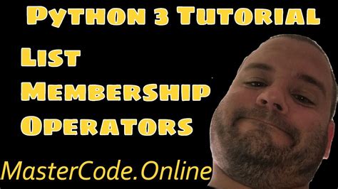Python List Membership Operators Youtube