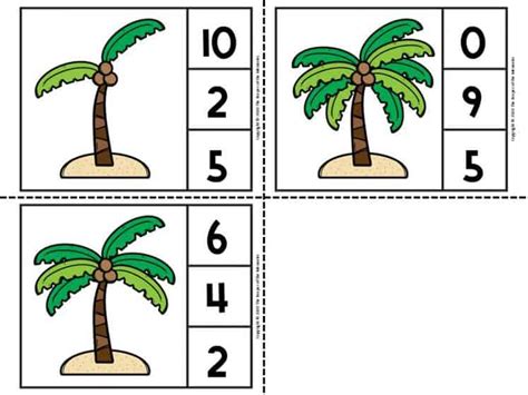 Free Printable Island Counting Clip Cards The Keeper Of The Memories