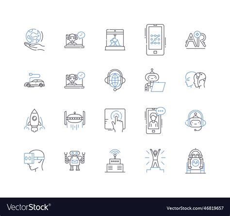 Contemporary Science Line Icons Collection Vector Image
