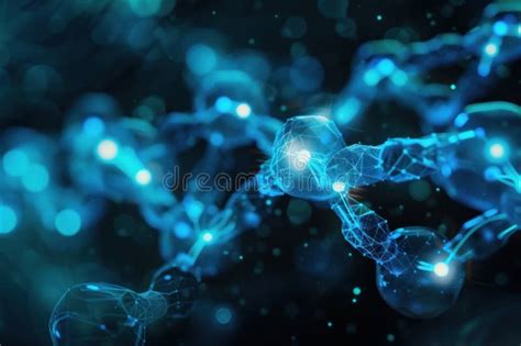 Molecular Structure Illuminated By Blue Light Showcases Intricate Connections In A Scientific
