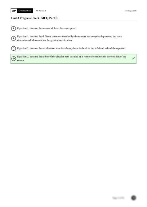 SOLUTION Ap Physics 1 Unit 3 Progress Check Mcq Part B Scoring Guide 2023 Studypool
