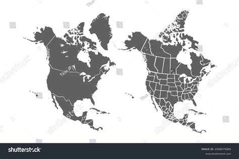 Usa Canada Large Detailed Political Map Stock Vector