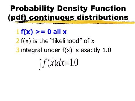 Ppt Probability Density Function Pdf Continuous Distributions