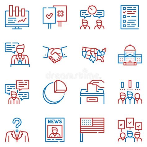 Election Color Linear Vector Icons Set Stock Vector Illustration Of Logo Congress 171782921