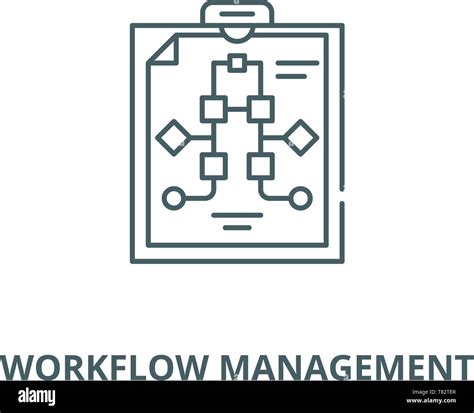 Workflow Management Vector Line Icon Linear Concept Outline Sign Symbol Stock Vector Image